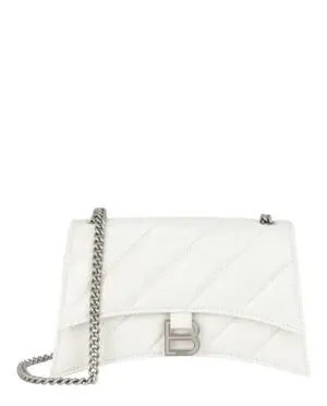 Balenciaga Crush Xs Quilted Chain Shoulder Bag - Optic White