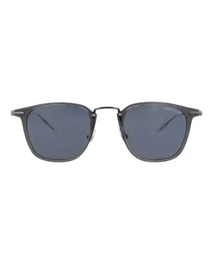 Montblanc Square Frame Injection Sunglasses - Grey Ruthenium Blue (mb0295s/30014581/003)