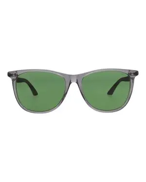 Montblanc Recycled Acetate Square Frame Sunglasses Grey Black Green (mb0330s/30015015/002)