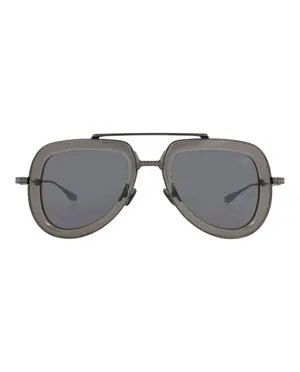 Valentino Garavani Aviator-frame Sunglasses - Black Black Grey (vls/129b/50)