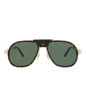 CARTIER Aviator-frame Acetate Sunglasses - Havana Gold Green (ct0241s/30009001/002)