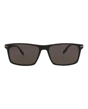 Montblanc Square Frame Recycled Acetate Sunglasses - Black Black Grey (mb0249s/30013562/001)