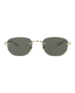 Montblanc Round Frame Metal Sunglasses - Gold Gold Grey (mb0303s/30014589/001)