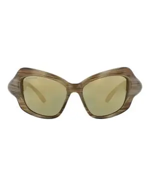 Balenciaga Cat Eyeframe Bio Injection Sunglasses - Havana Havana Bronze (bb0353s/30015645/003)