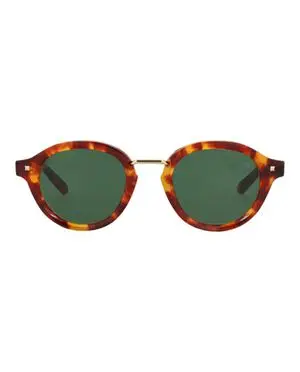Valentino Garavani Round-frame Acetate Sunglasses - Tortoise Tortoise Green (vls/132c/46)