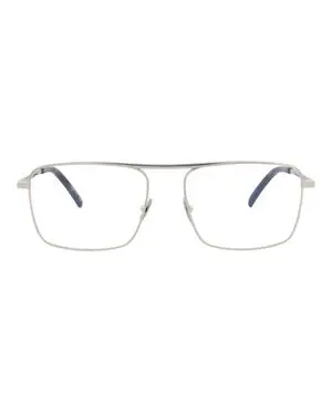 Saint Laurent Metal Square Frame Optical Glasses - Silver Silver Transparent (sl152/30001200/003)