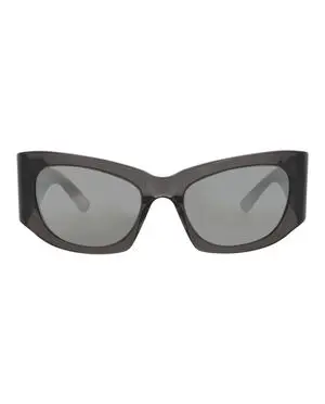 Balenciaga Cat Eyeframe Recycled Acetate Sunglasses - Grey Grey Silver (bb0327s/30014892/003)