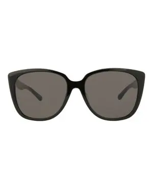Balenciaga Acetate Square Frame Sunglasses - Black Black Grey (bb0175sa/30011345/001)