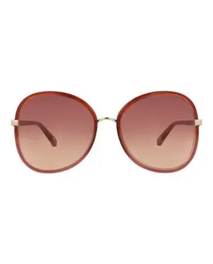 Chloé Round Frame Bio Injection Sunglasses - Red Red Red (ch0030s/30009792/007)