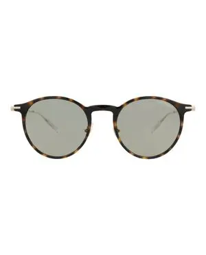 Montblanc Round Frame Sunglasses - Havana Gold Green (mb0097s/30008628/007)