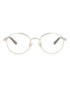 Chloé Round Metal Optical Frames - Gold Havana Transparent (ch0216oa/30014671/004)