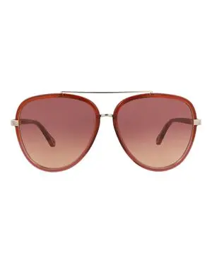 Chloé Aviator Frame Bio Injection Sunglasses - Red Red Red (ch0129s/30013645/004)