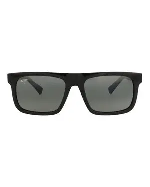 Maui Jim Square Frame Sunglasses - Black Black Grey (616/02)