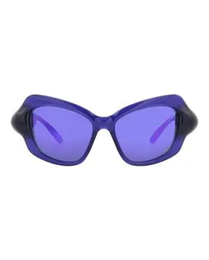 Balenciaga Cat Eyeframe Bio Injection Sunglasses - Blue Blue Violet (bb0353s/30015645/004)