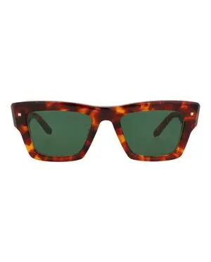 Valentino Garavani Acetate Square Frame Sunglasses - Tortoise Tortoise Green (vls/106c/53)