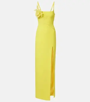 David Koma Floral-appliqué Gown - Yellow