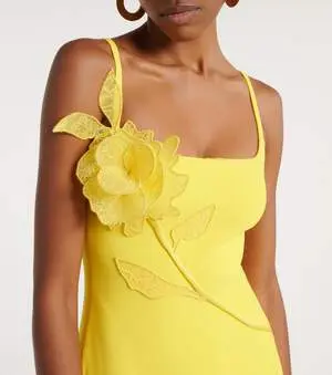 David Koma Floral-appliqué Gown - Yellow