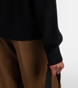 RÓHE Argyle Wool Polo Sweater - Black