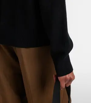 RÓHE Argyle Wool Polo Sweater - Black