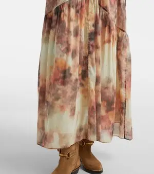 MARANT ETOILE Printed Cotton Midi Dress - Multicoloured