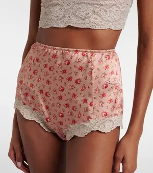 Dolce & Gabbana Floral Silk And Cotton-blend Briefs