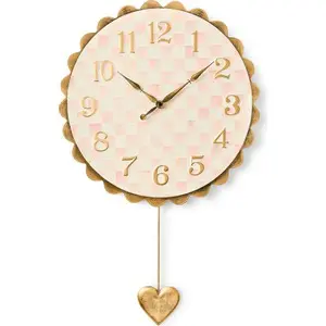 MACKENZIE-CHILDS Check Pendant Clock - Rosy