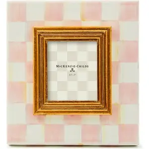 MACKENZIE-CHILDS Check Enameled Steel 2.5 X 3-inch Picture Frame - Rosy