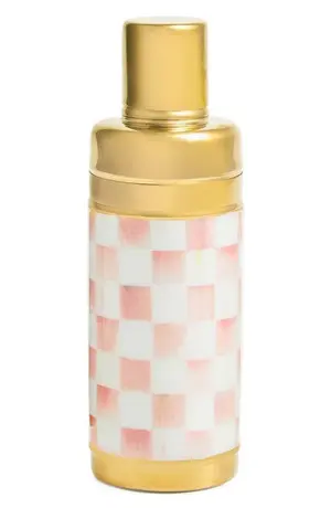 MACKENZIE-CHILDS Check Enameled Steel Cocktail Shaker - Rosy