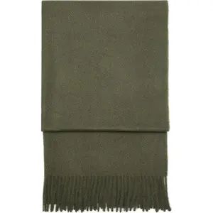 Mango Fringe Scarf - Medium Green