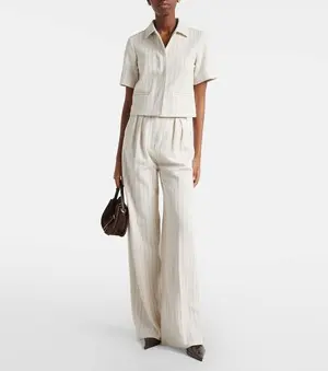 Max Mara Osso Striped Wide-leg Pants