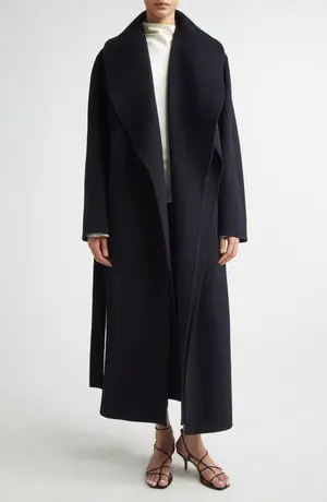 RÓHE Double Face Wool & Cashmere Wrap Coat