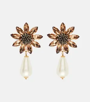 Dolce & Gabbana Re-edition Embellished Clip-on Earrings - Gold