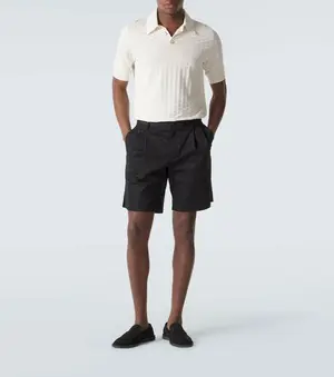 Dolce & Gabbana Pleated Cotton-blend Bermuda Shorts