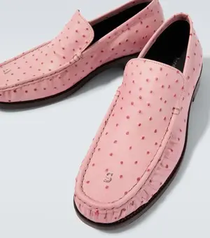 Acne Studios Ostrich-effect Leather Loafers