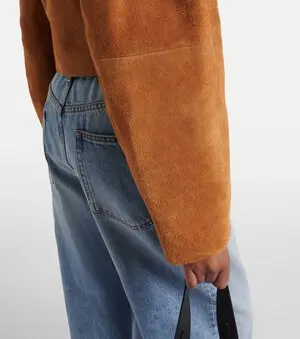 RÓHE Cropped Suede Jacket - Brown
