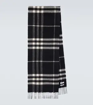 Burberry Check Cashmere Scarf - Black