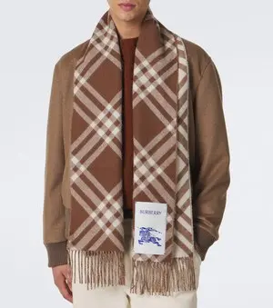 Burberry Check Cashmere Scarf - Brown