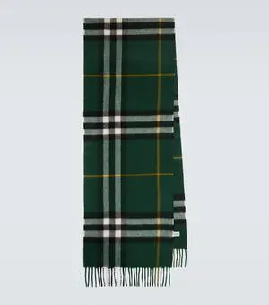 Burberry Check Cashmere Scarf - Green