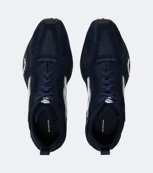 Balenciaga Monday Ultra Corduroy-trimmed Sneakers - Blue