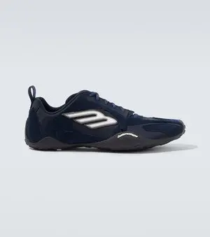 Balenciaga Monday Ultra Corduroy-trimmed Sneakers - Blue