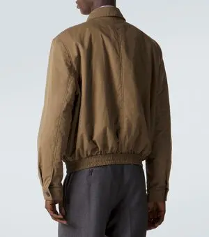 Saint Laurent Cotton Blouson Jacket - Brown