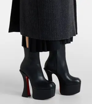 CHRISTIAN LOUBOUTIN Aquabootie 160 Leather Platform Ankle Boots