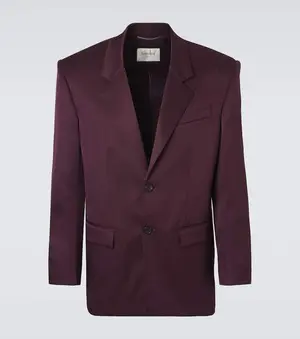 Saint Laurent Silk Satin Suit Jacket - Purple