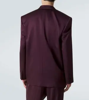 Saint Laurent Silk Satin Suit Jacket - Purple