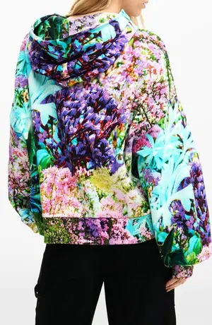 Desigual Printed Oversized Cotton Hoodie