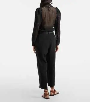 Isabel Marant Étoile Janice High-rise Wide-leg Crêpe Pants - Black