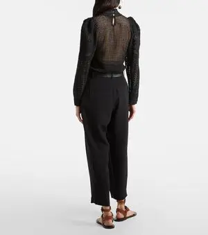 Isabel Marant Étoile Janice High-rise Wide-leg Crêpe Pants - Black