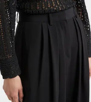 Isabel Marant Étoile Janice High-rise Wide-leg Crêpe Pants - Black
