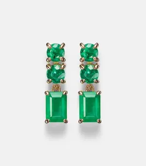 STONE AND STRAND 14kt Yellow Earrings With Emeralds - Gold