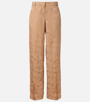 Stella McCartney Silk-blend Wide-leg Pants